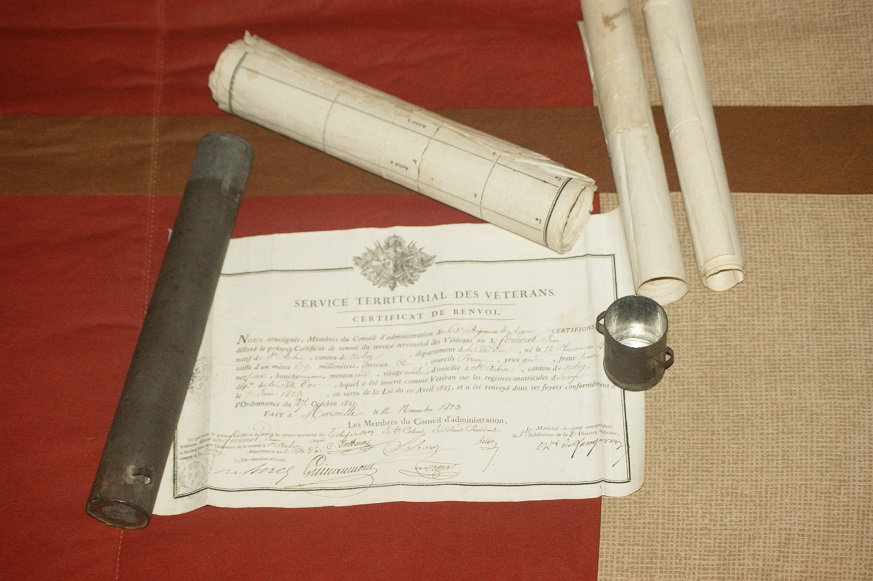 Tube porte documents de 1816