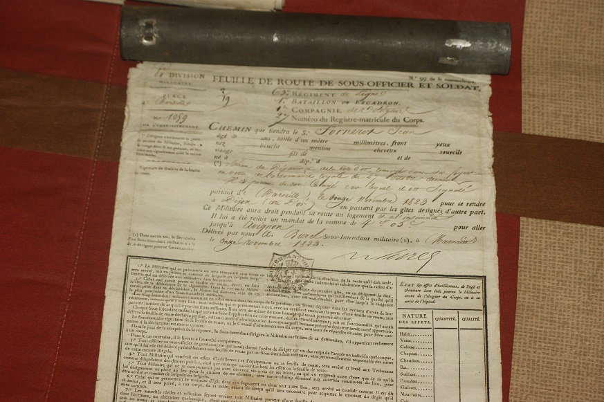 Tube porte documents de 1816