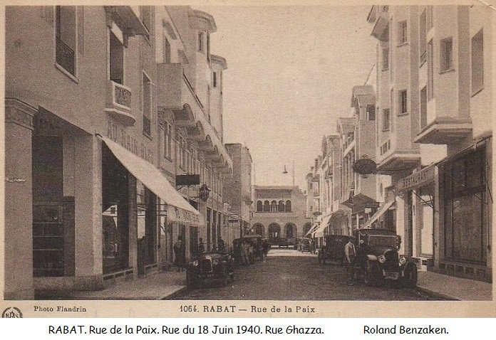 NOMS DE RUES DE RABAT DES ANNÉES 50.18 JUIN 1940.