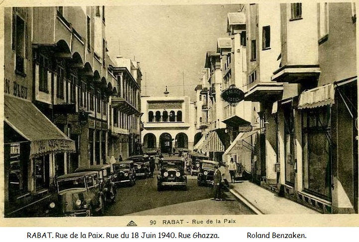 NOMS DE RUES DE RABAT DES ANNÉES 50.18 JUIN 1940.