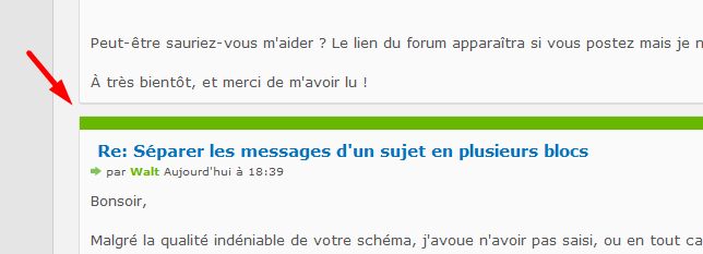 Séparer les messages d'un sujet en plusieurs blocs