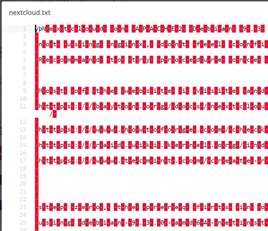 Txt with unicode unredeable - ℹ️ Support - Nextcloud community