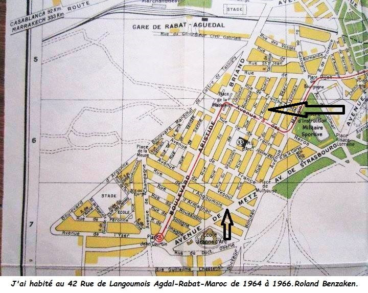 NOMS DE RUES DE RABAT DES ANNÉES 50.AUNIS.
