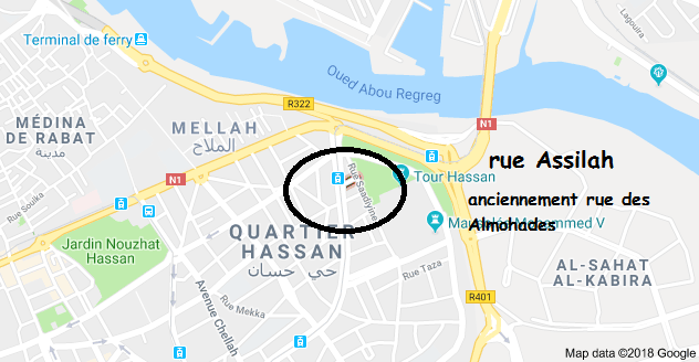 NOMS DE RUES DE RABAT DES ANNÉES 50.ALMOHADES.