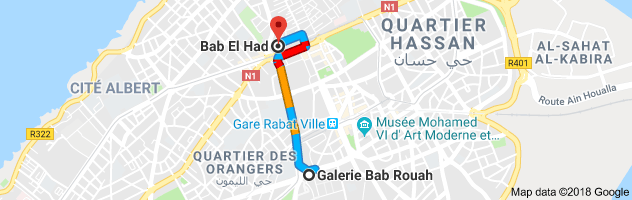 LA PORTE DU REMPART DE BAB ROUAH VERS BAB ELHAD A RABAT.