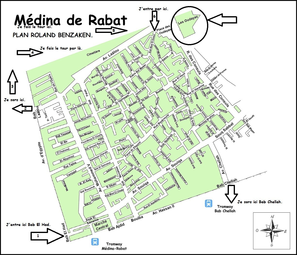LE JARDIN DE LA MEDERSA CASBAH DES OUDAYAS A RABAT.1/3.