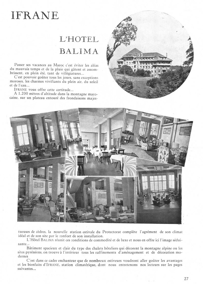 RABAT ET IFRANE. HOTEL BALIMA.