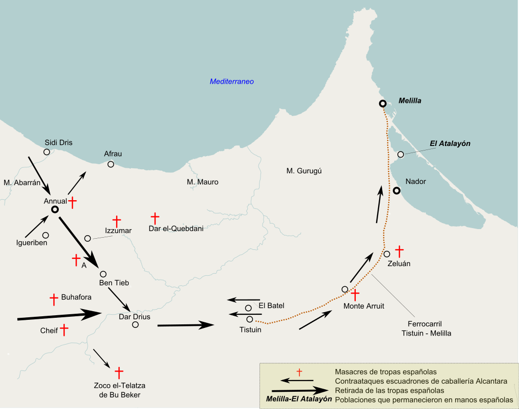 LA BATAILLE D'ANOUAL. ESPAGNE-GUERRE DU RIF.