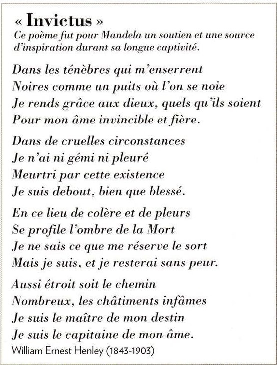 INVICTUS. POEME DE L'ANGLAIS WILLIAM ERNEST HENLEY.