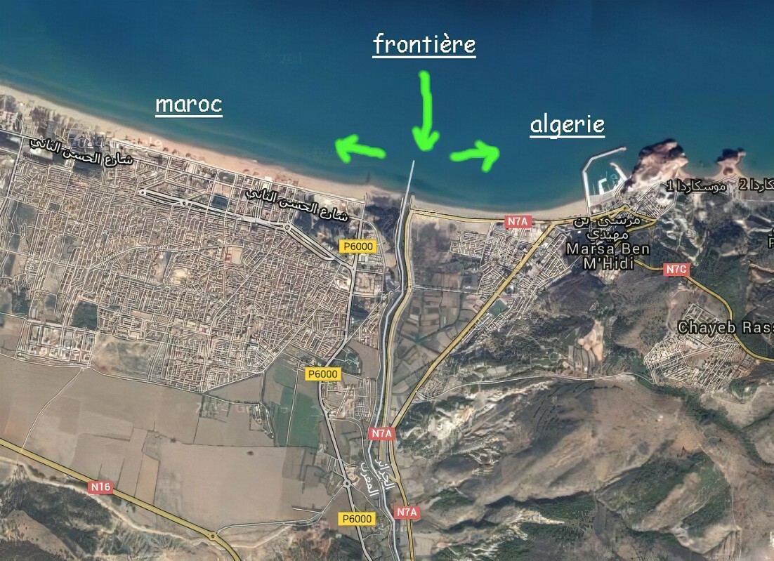 FRONTIERE ALGERIE - MAROC.