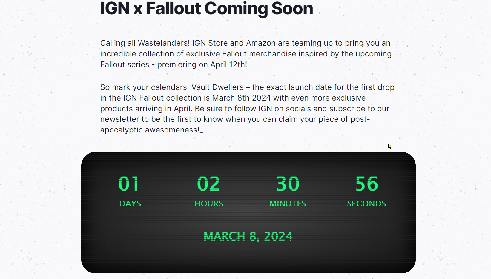 FALLOUT (Amazon) | First trailer, Premieres April 12 ("a special new ...